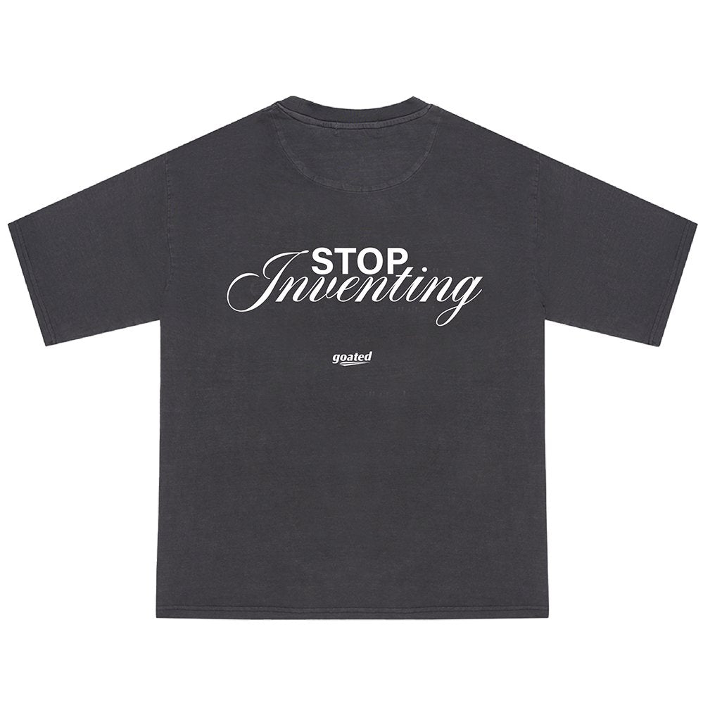 Stop Inventing Tee - Black Oyster – Goatedlink